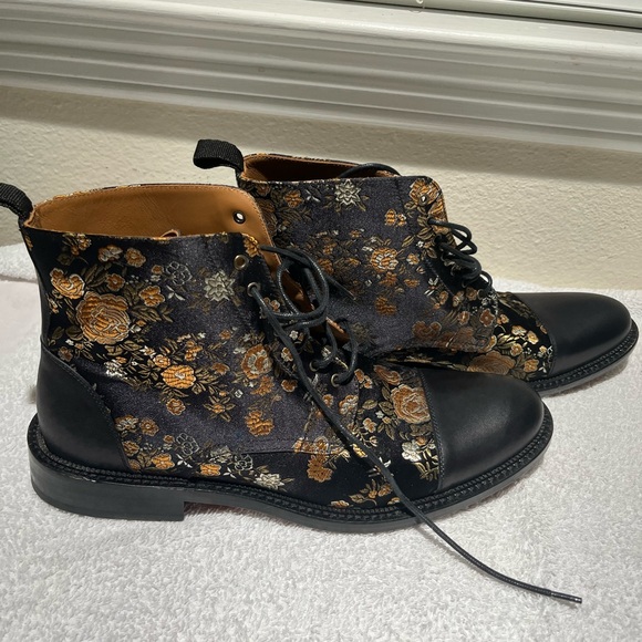 Taft | Shoes | Taft Black And Gold Floral Mens Boots | Poshmark